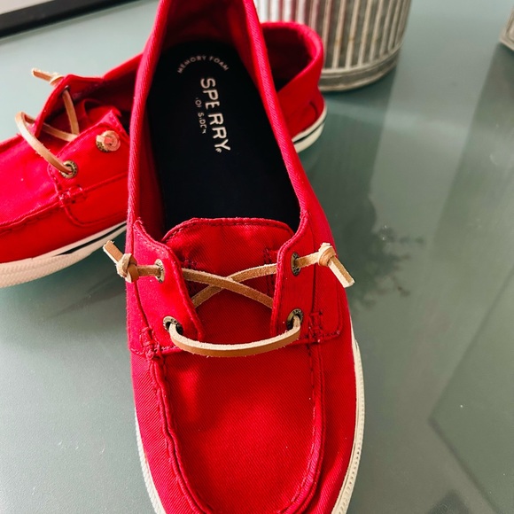 Sperry | Shoes | Sperry Red Canvas Boat Shoes | Poshmark